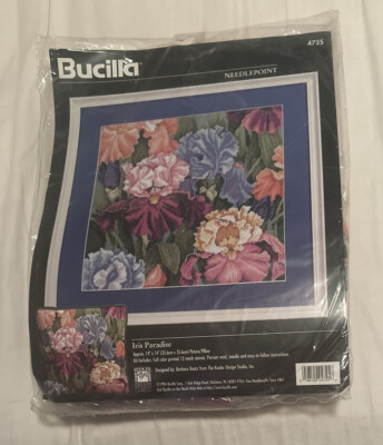 Bucilla Iris Paradise Needlepoint Kit 14" X 14" Sealed #4725 Barbara Baatz NEW | eBay