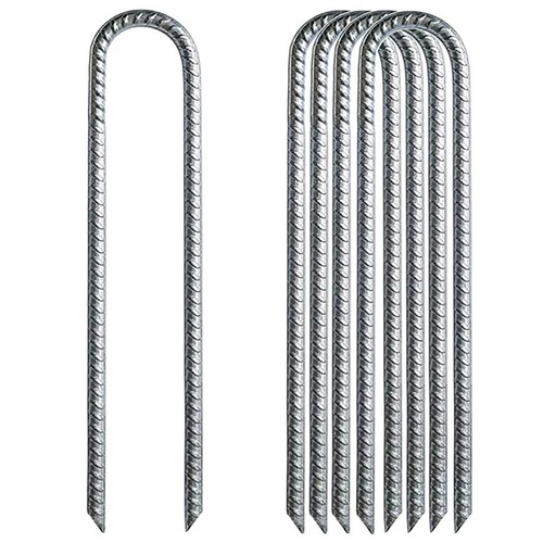 U-Shaped Securing Stake Peg 12-inch Garden Edging Nail Anchoring Peg ...