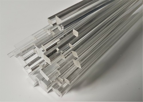 Bar Rod Acrylic Clear Square Plastic Solid 2mm 3mm 4mm 5mm 6mm 8mm 10mm ...