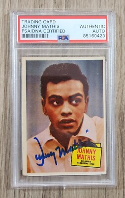 Johnny Mathis Signed 1957 Topps Hit Stars Card #6 Singer Songwriter ...