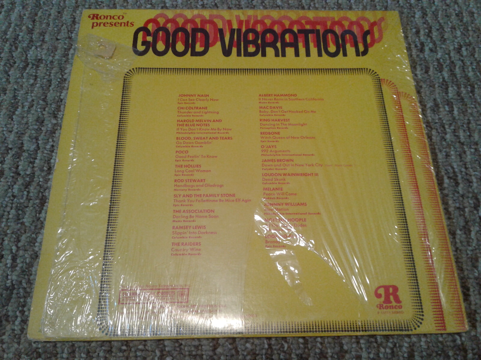 RONCO PRESENTS GOOD VIBRATIONS ~ 22 ORIG HITS/ARTISTS ~ LP SHRINK 1973 ...