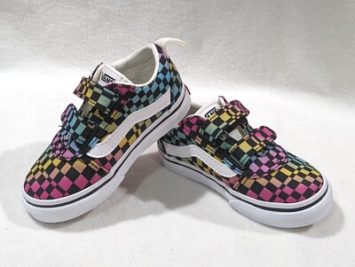 Vans Toddler's Ward V Trippy Checkerboard Multicolor Skate Shoes - Size ...