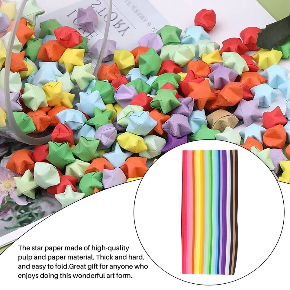 2060 Sheets Star Origami 27 Assortment Color Strip Sided Origami ...