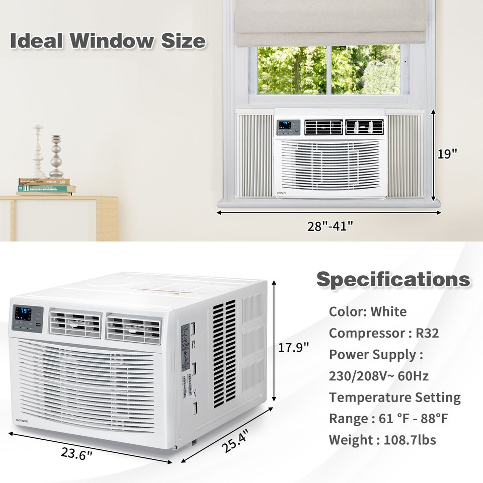 18000 BTU Window Air Conditioner & Heat Window AC Unit with WiFi Remote ...