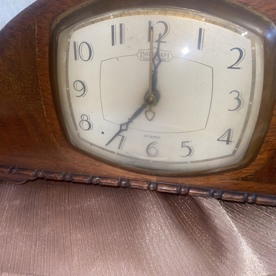 Vintage Ingraham Wood Clock Mantle Strike Electric Works SST6 | eBay