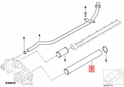 Genuine BMW E65 E66 E67 F01 F01N Coolant Water Transfer Pipe OEM ...