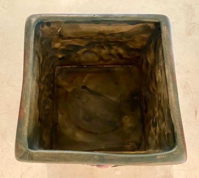 Small Antique Weller Woodcraft Roma Square Planter | eBay