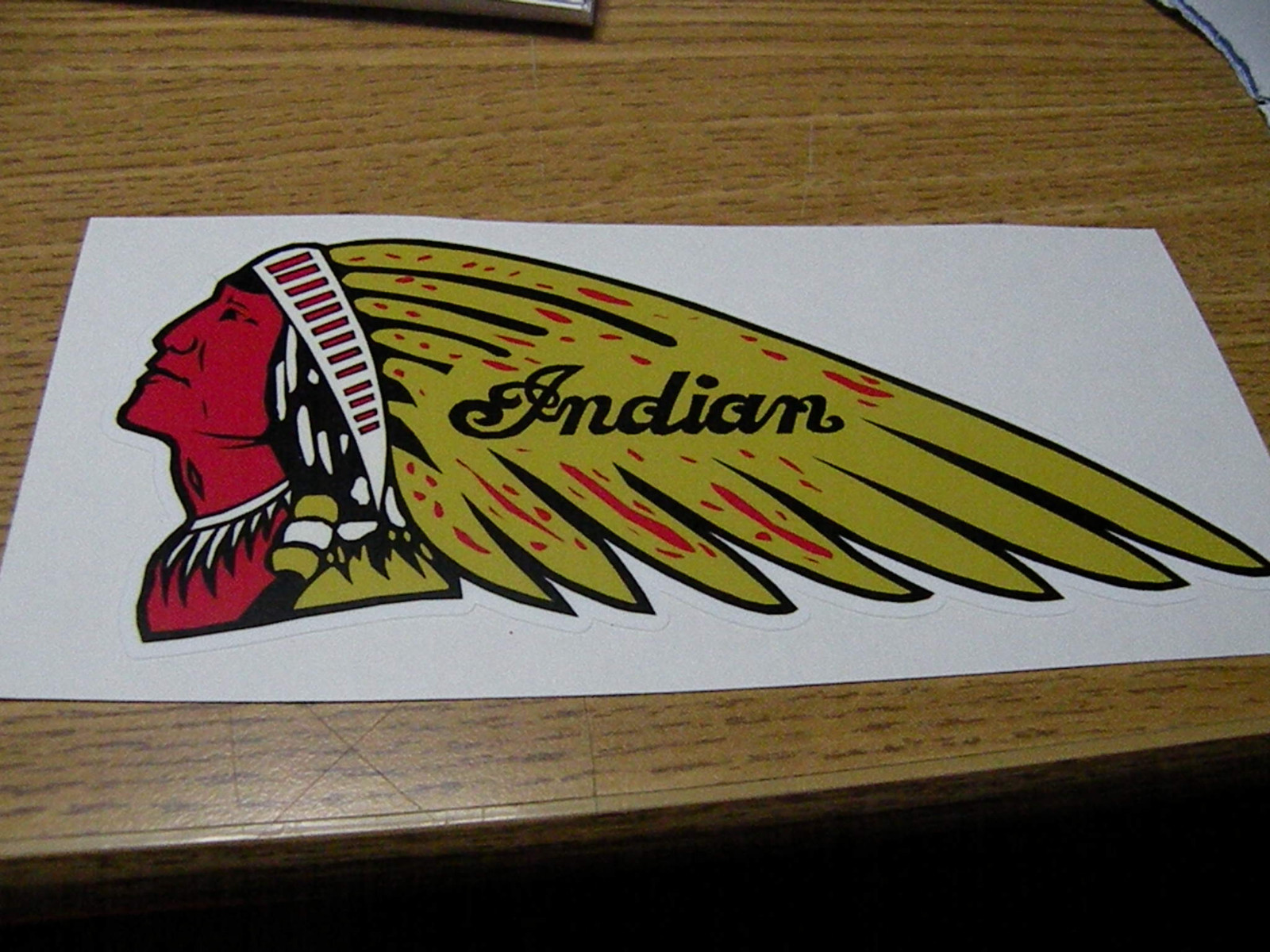 #2216 3" Indian Motorcycle Script Logo Decal Sticker Laminated Gold ...