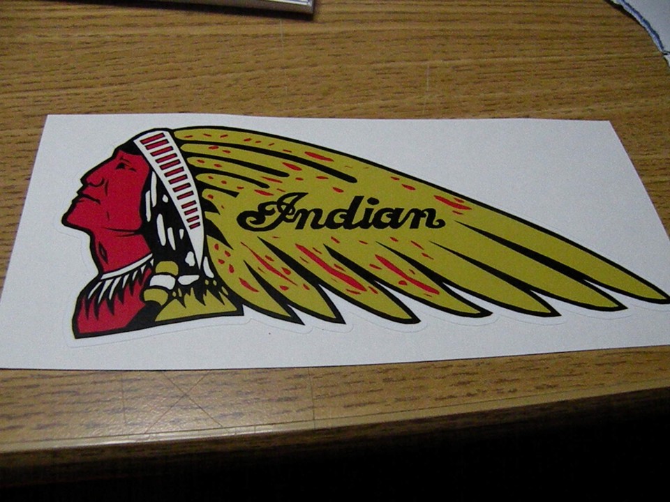 #2215 4" Indian Motorcycle Script Logo Decal Sticker Laminated Gold ...