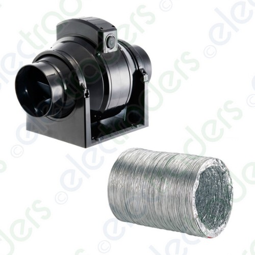 Manrose MF100T In-Line Extractor Fan with Timer 100mm/4" Grille / Duct ...