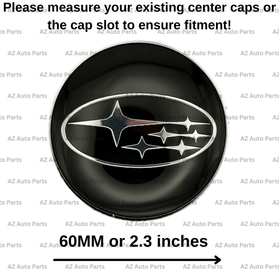 Set of 4 60mm Black Wheel Center Caps for Subaru Fits Most Models | eBay