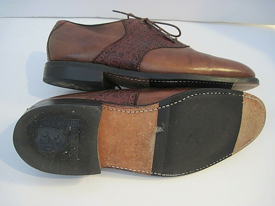 Stuart & Laud Brown Leather Oxford Dress Shoes Size 9 1/2 D | eBay