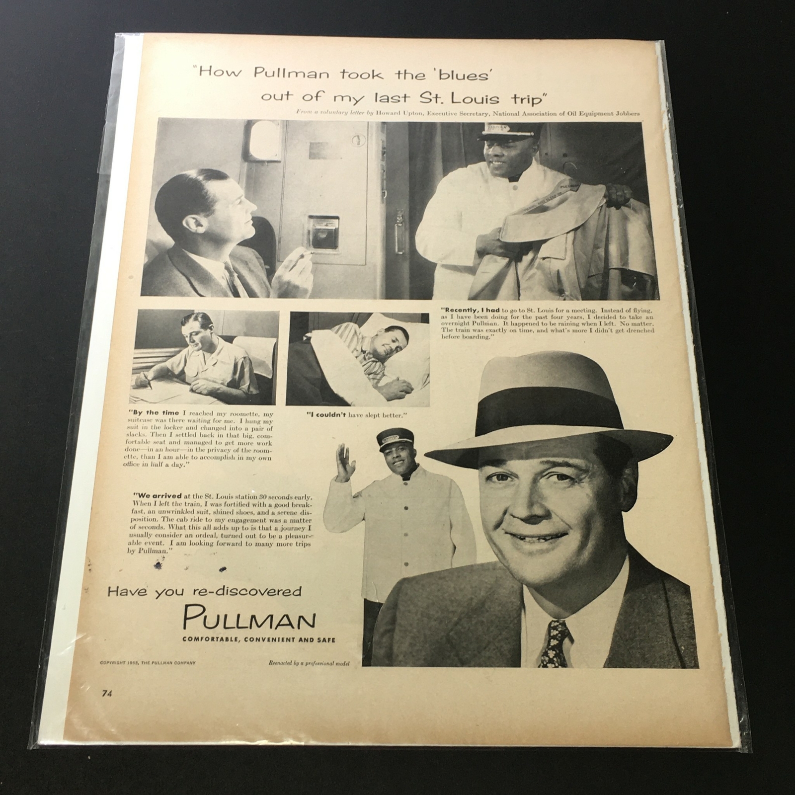 VTG 1953 The Pullman Company Print Ad Letter by Howard Upton | eBay