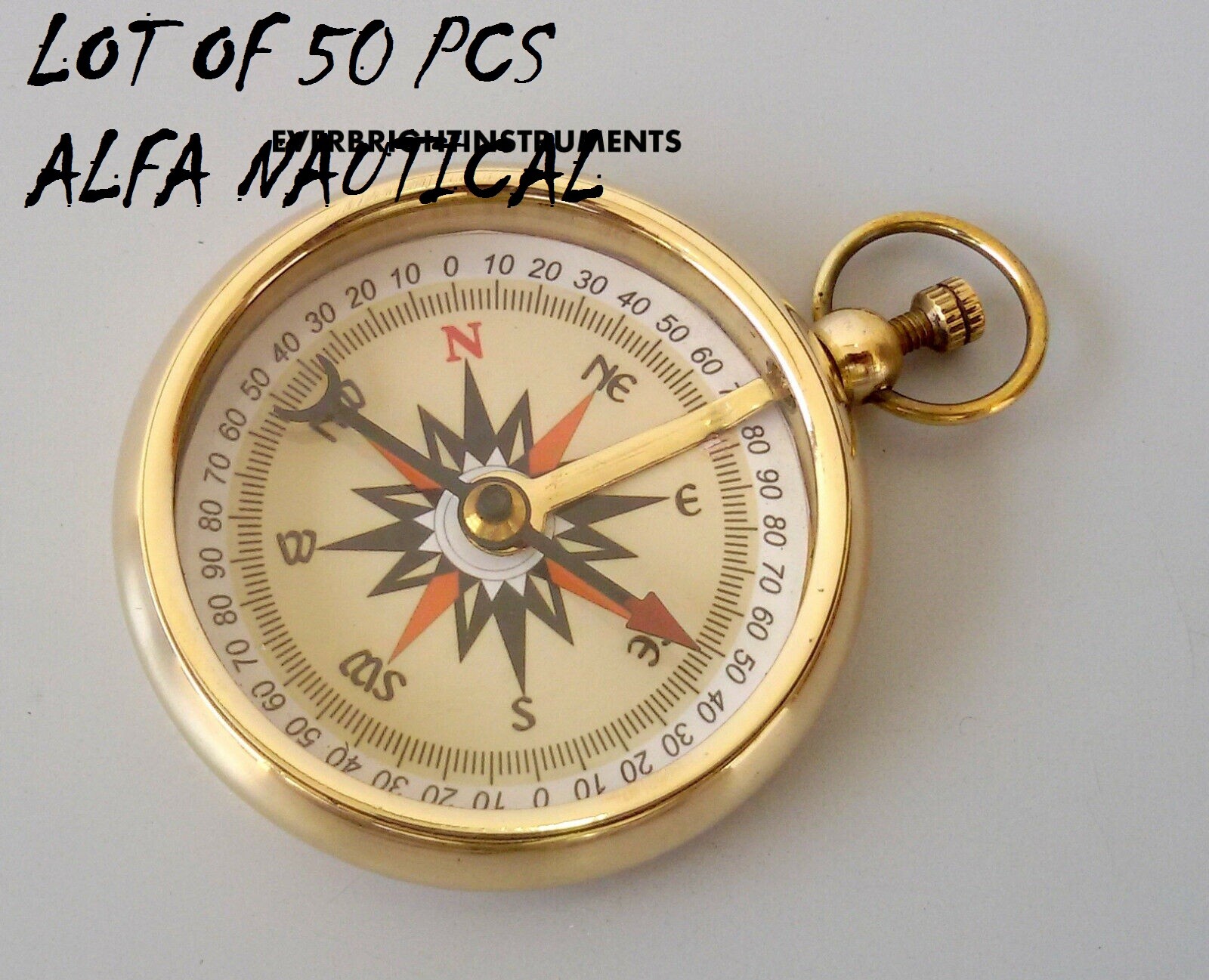 Golden Finish Brass Pocket Compass 2" Vintage Hiking Lot of 50 Piece ...