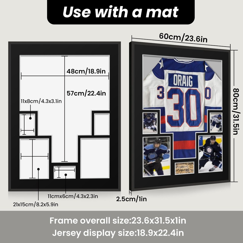 Jersey Frame Display CaseSport Jersey Shadow BoxMetal Jersey Frame Mat ...