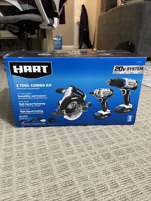 HART 20-Volt 3 Tool Combo Kit (2) HART 20-Volt 2.0Ah Lithium-Ion ...