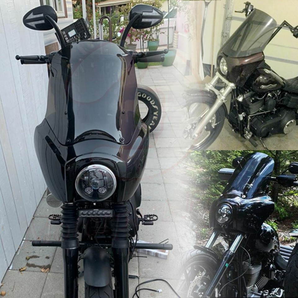 Fit For Harley Dyna Low Rider FXDL Front Fairing w/ 15'' Windshield ...