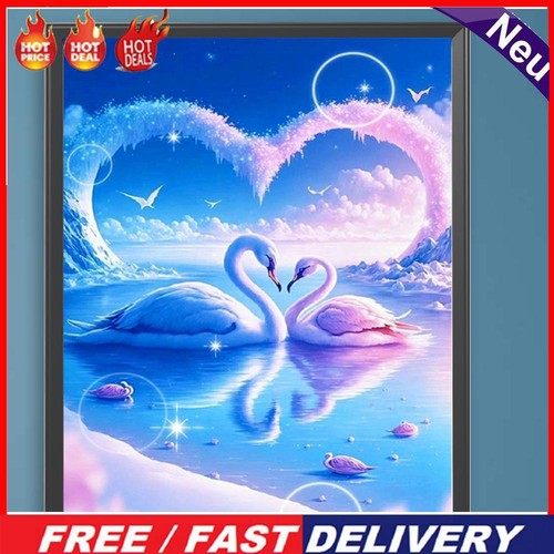 Paint By Numbers Kit On Canvas DIY Oil Art Heart Swan Couple Wall Decor ...