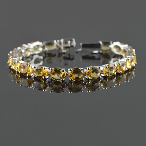 Natural Genuine Royal Design Citrine 925 Sterling Silver Bracelet ...