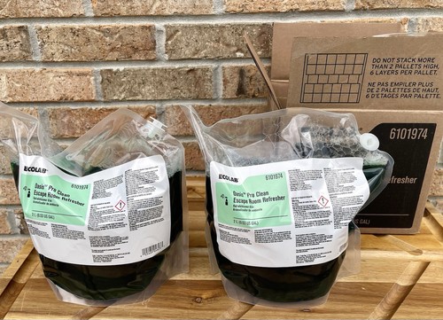 2 Bags 2 Liter Ea. ECOLAB 6101974 Oasis Pro Clean Escape Room Refresher ...