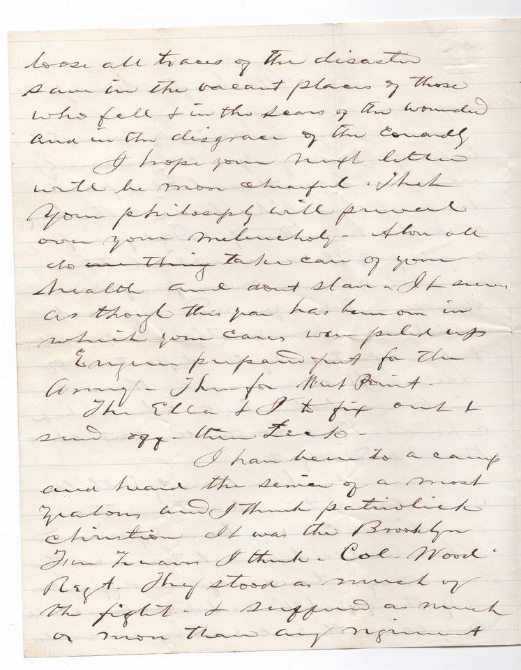 1861 Washington DC Letter - Alexander Diven - Union Cowards Battle of ...