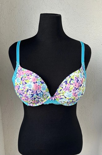 Victoria secret Blue push up bra 38 C EUC | eBay