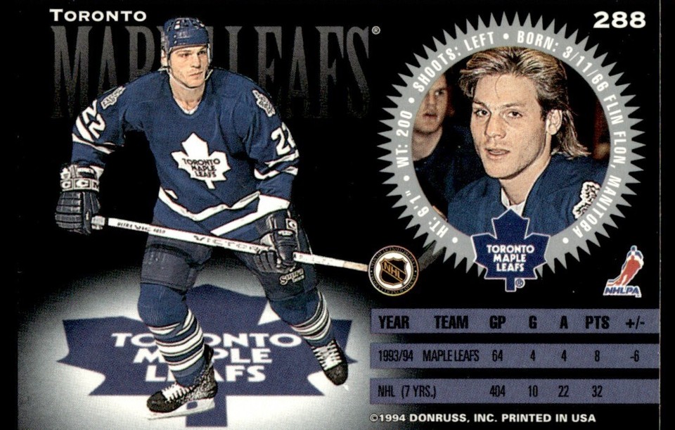 1994-95 Donruss #288 Ken Baumgartner Toronto Maple Leafs | eBay