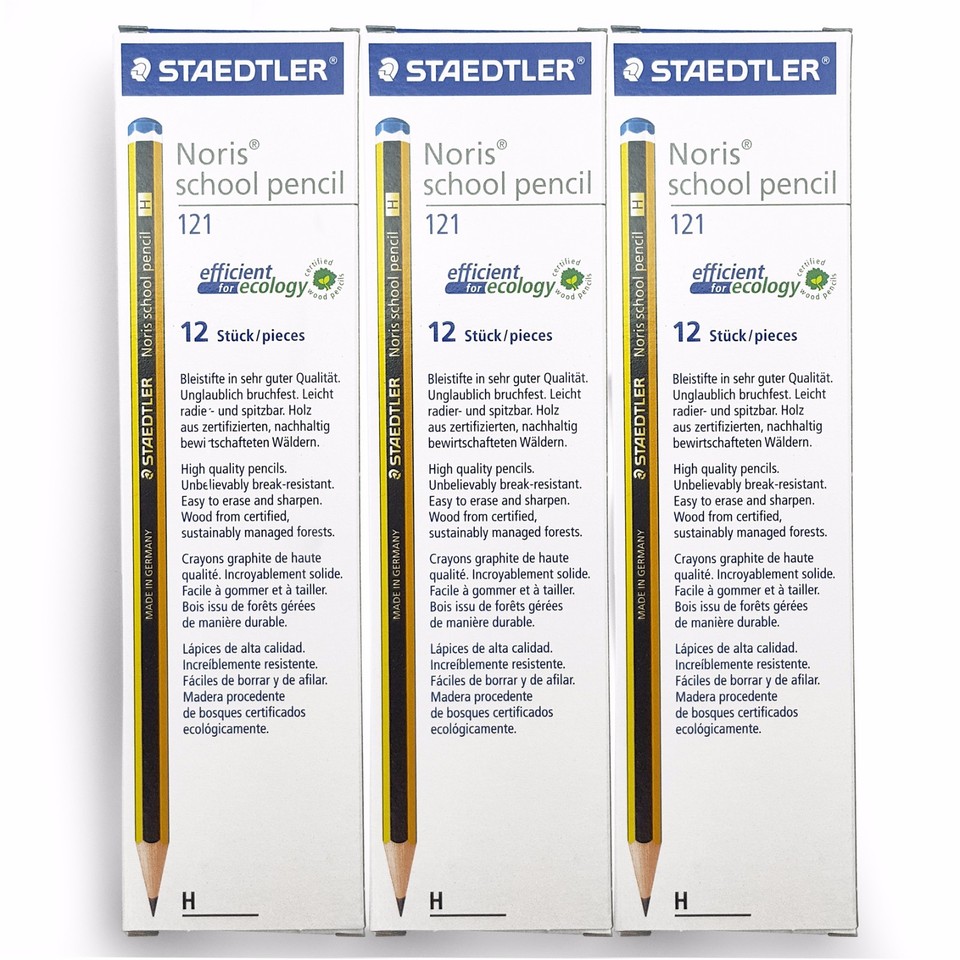 Staedtler Noris School Pencils 121 - Boxed - In Grades HB/B/2B/H/2H ...
