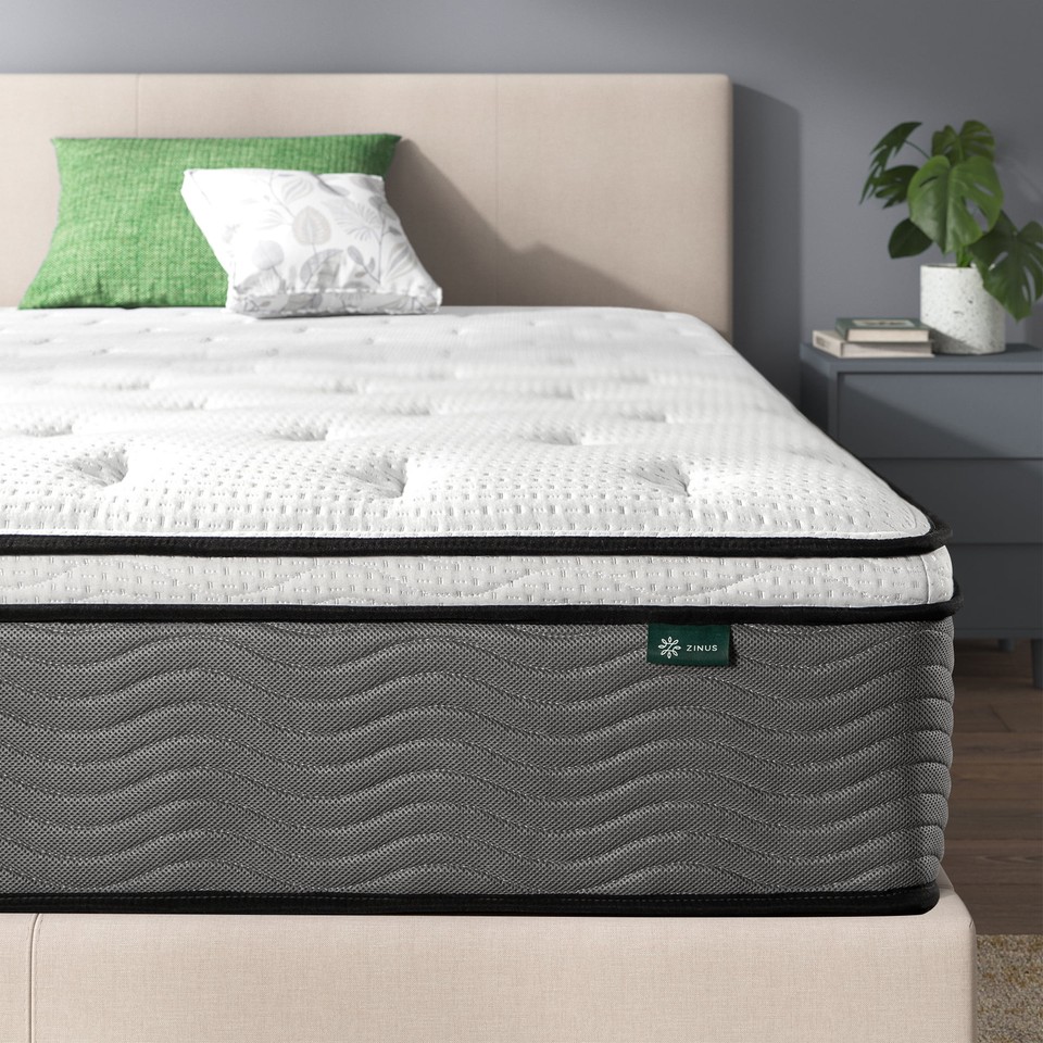 Zinus Pressure Relief Extra Firm Hybrid Mattress Comfort Foam and ...