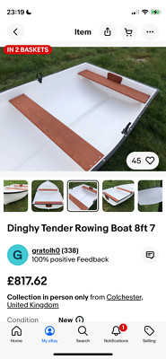 Dinghy Tender Rowing Boat 8ft 7 | eBay UK