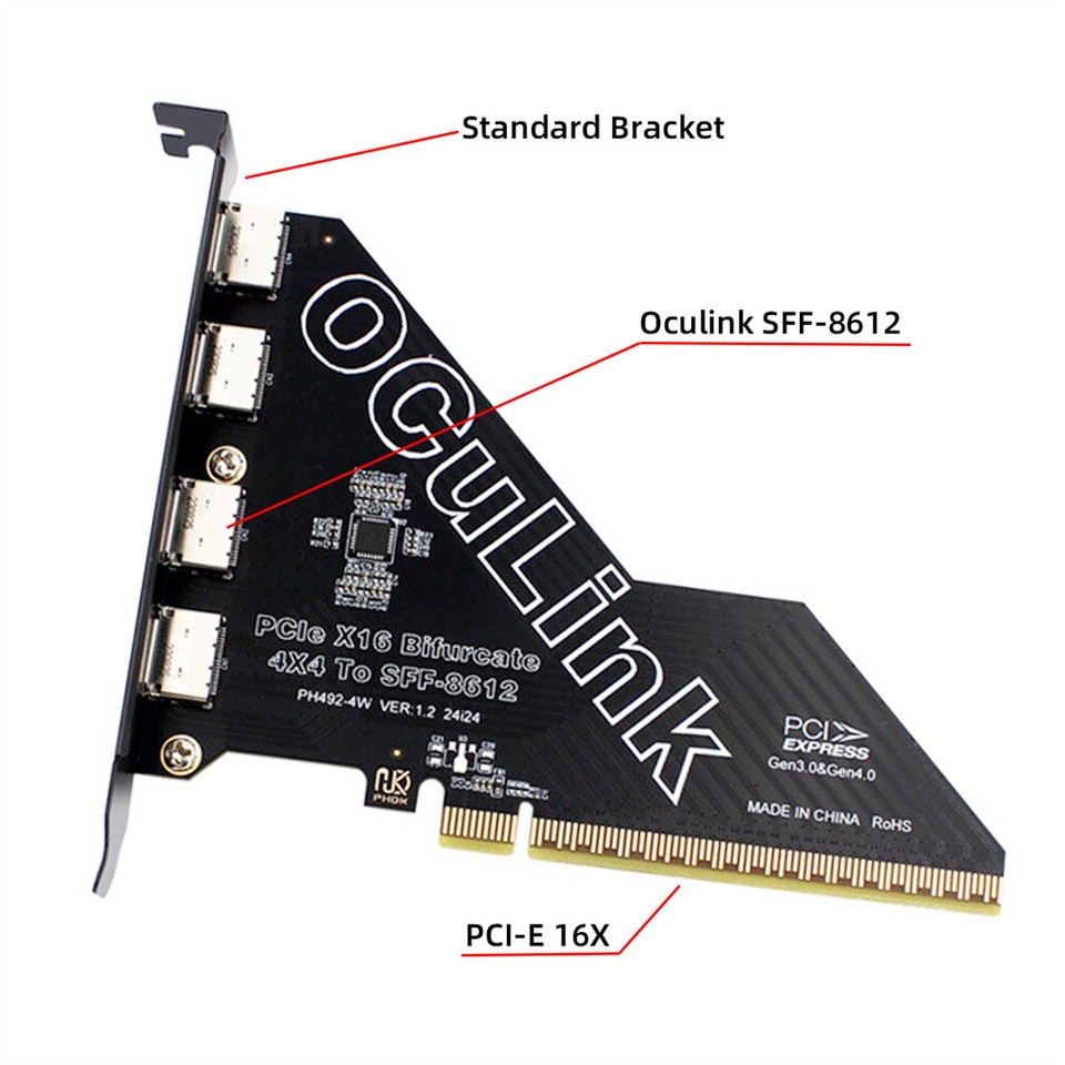 Oculink to PCIe 4.0 Adapter,SFF-8611/8612 to PCI Express Expansion Card ...