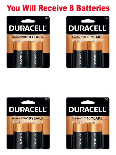 8x Duracell Size D Coppertop USA Batteries Duralock Alkaline FRESH ...