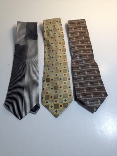 3 100% Silk Ties SEIGO New York / Pierre Cardin / BUGATTI For Dress Up ...