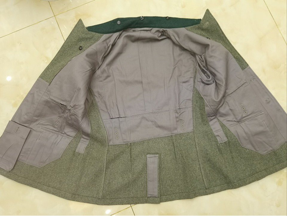 Repro WW2 GERMAN EM M36 FIELD GREY GREEN WOOL TUNIC & TROUSERS SIZE M ...