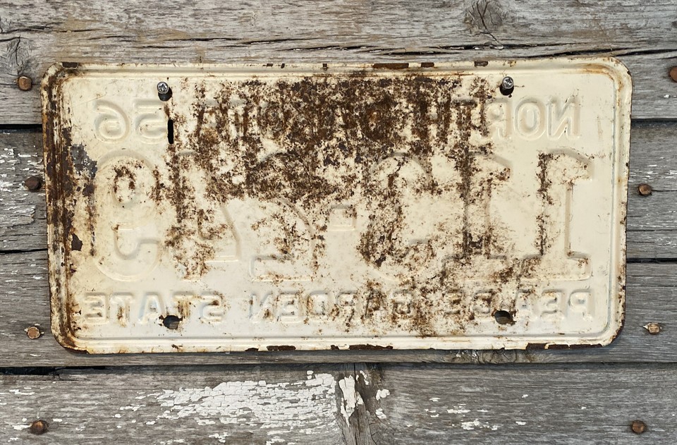 North Dakota License Plate 1956 #113-249 ND ‘56 Peace Garden State | eBay