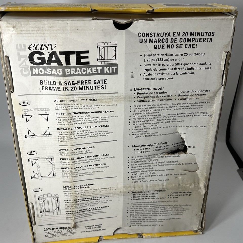 Homax 80099 Easy Gate Steel No Sag Bracket Kit | eBay
