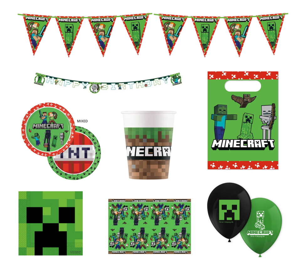 Minecraft Party Tableware Decorations Minecraft Plates Cups Napkins ...
