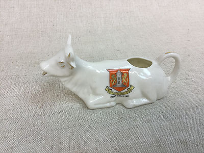 Vtg Shelley Crested Ware Crestware Dunfermline Porcelain Cow Creamer ...