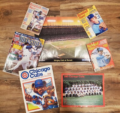 Lot of 7 Chicago Cubs 1983 Program Baseball Digest Poster Magazine Team ...