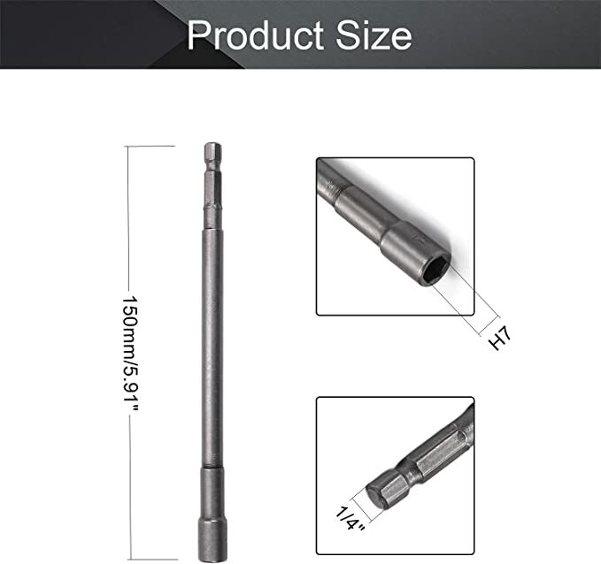 2.5" 6" 4" Magnetic Nut driver Setter 1/4" Hex Shank 1/4 5/16" 3/8 1/2 ...
