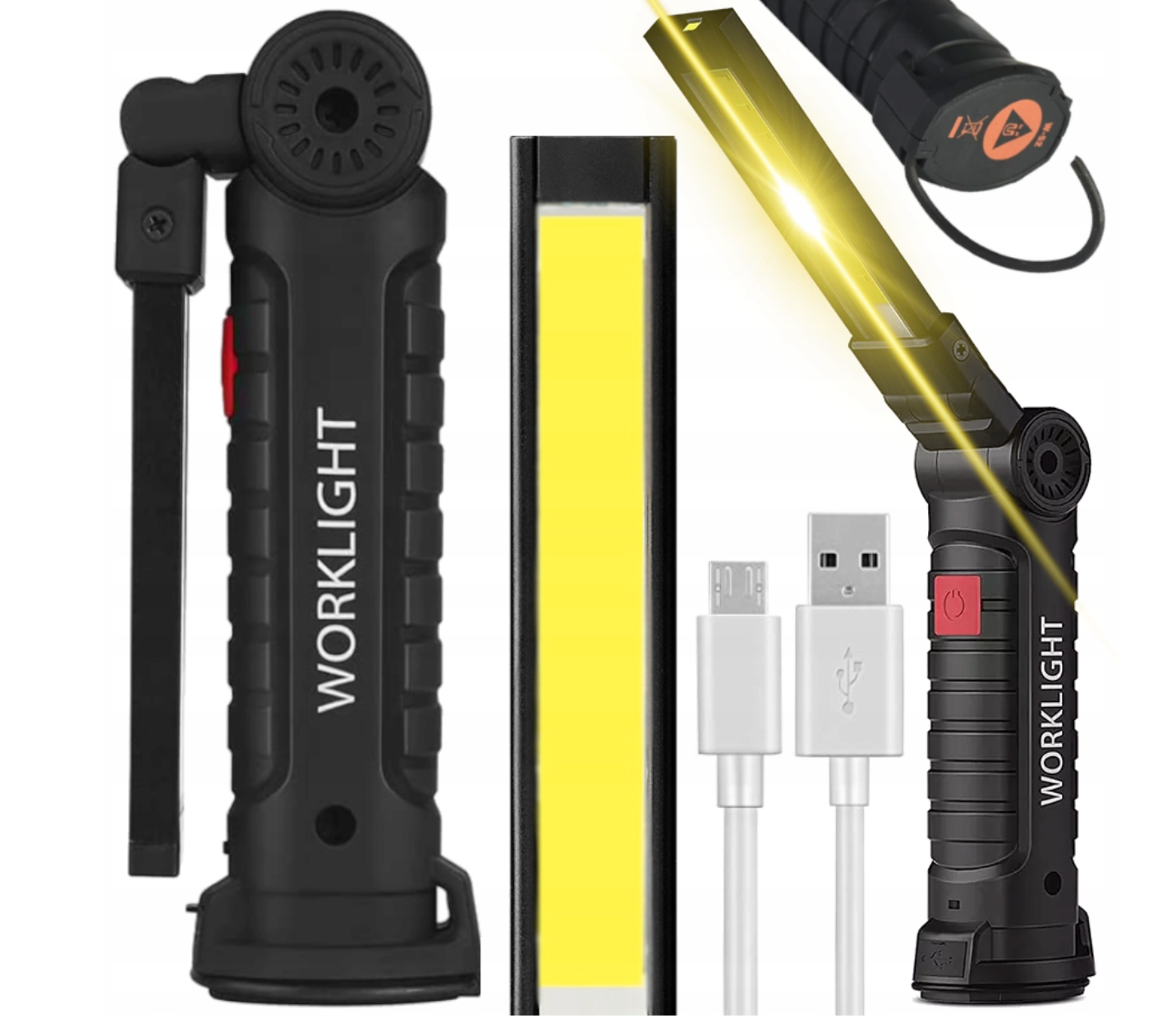 Workshop Torch Lamp Light 5in1 Magnet Usb Chargable LED Searchlight ...