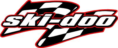 Ski-doo snowmobile sticker decal large checkered flag red 9"x 22" | eBay