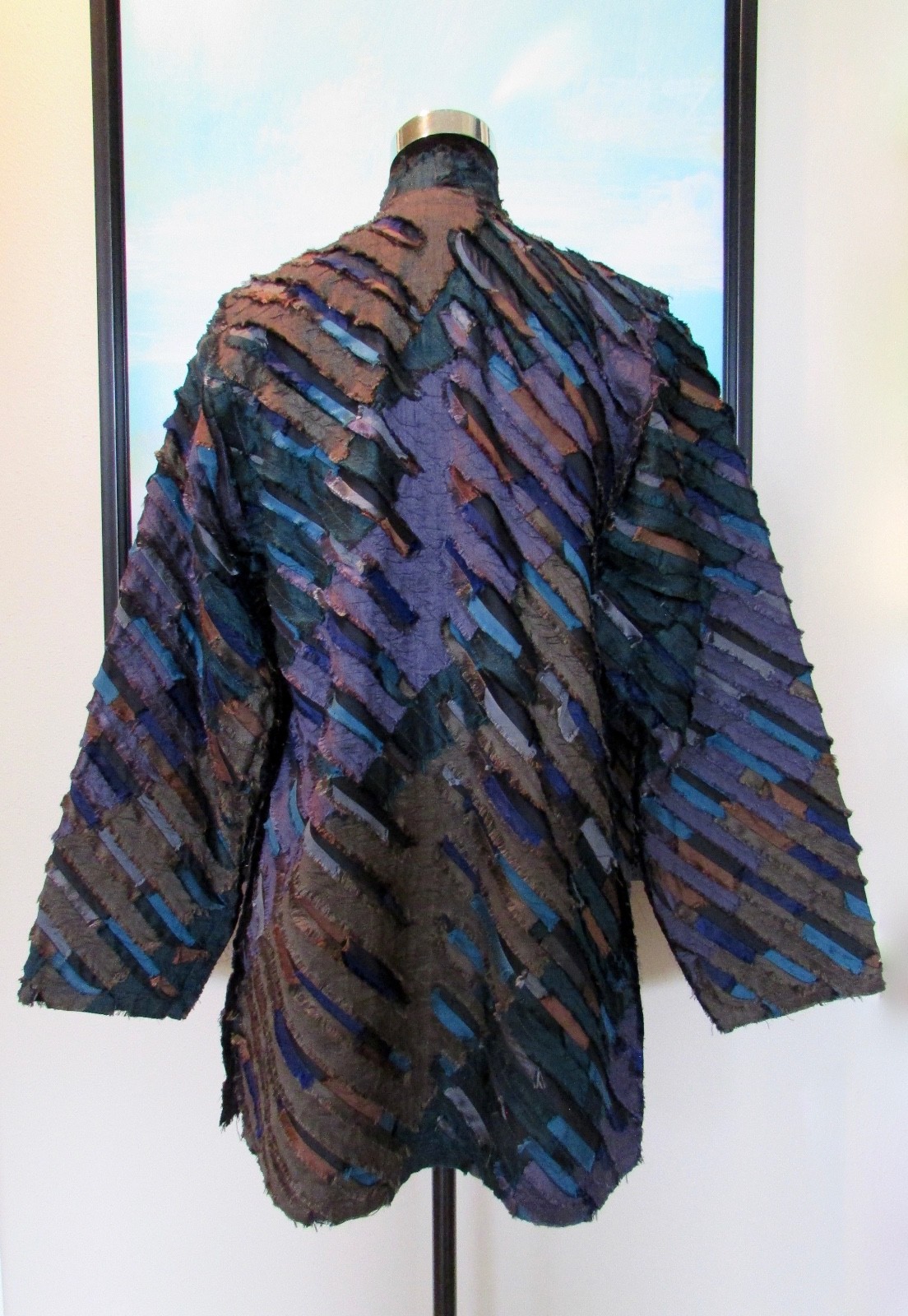 $1600 Tim Harding Textile Art Jacket Turquoise/Purple 100% Silk Art ...