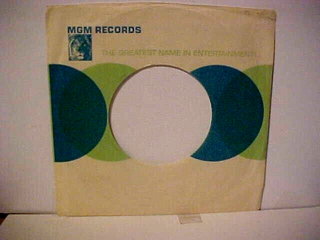 VINTAGE MGM RECORDS 7" 45 RPM COMPANY FACTORY PAPER SLEEVE ONLY NO ...