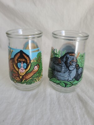 #7 & #8- Welch's Endangered Species Glasses Jelly Jars 1990's Gorilla ...