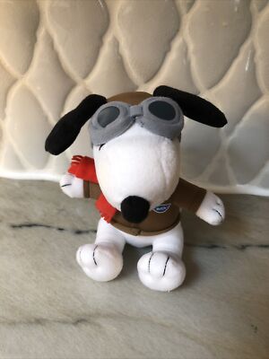Peanuts Snoopy Plush flying ace Aviator Pilot MetLife Stuffed Animal 6 ...