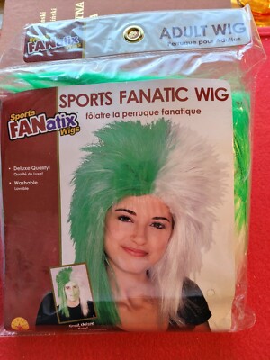 Rubies Sports Fanatic Wig Green & White | eBay