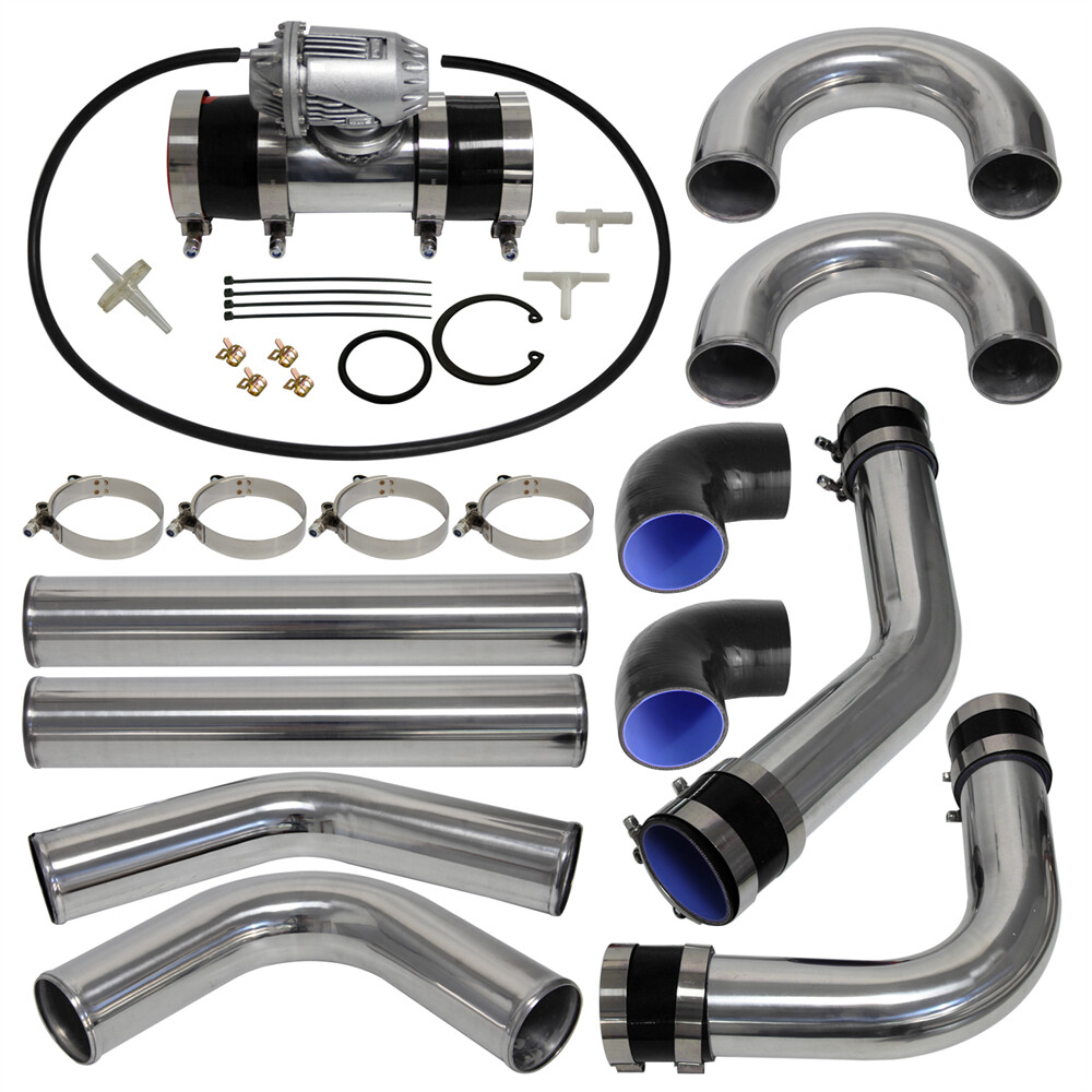 3" 76mm Universal Intercooler Piping Kit + BOV Turbo Blow Off Valve Kit ...