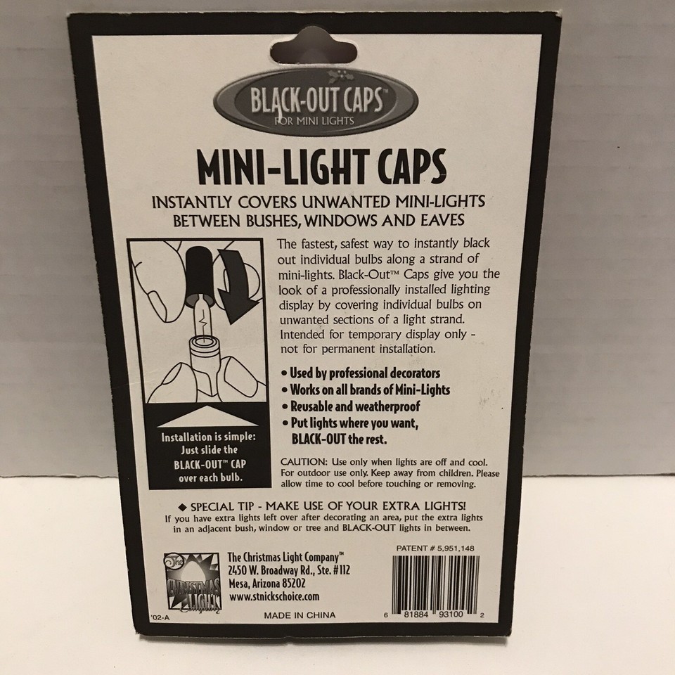 Mini Lights Blackout Caps 30 Count Christmas Light Company NIP | eBay