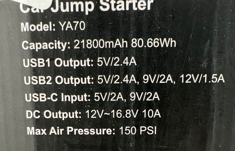 CAR JUMP STARTER YaberAuto Model YA70 | eBay